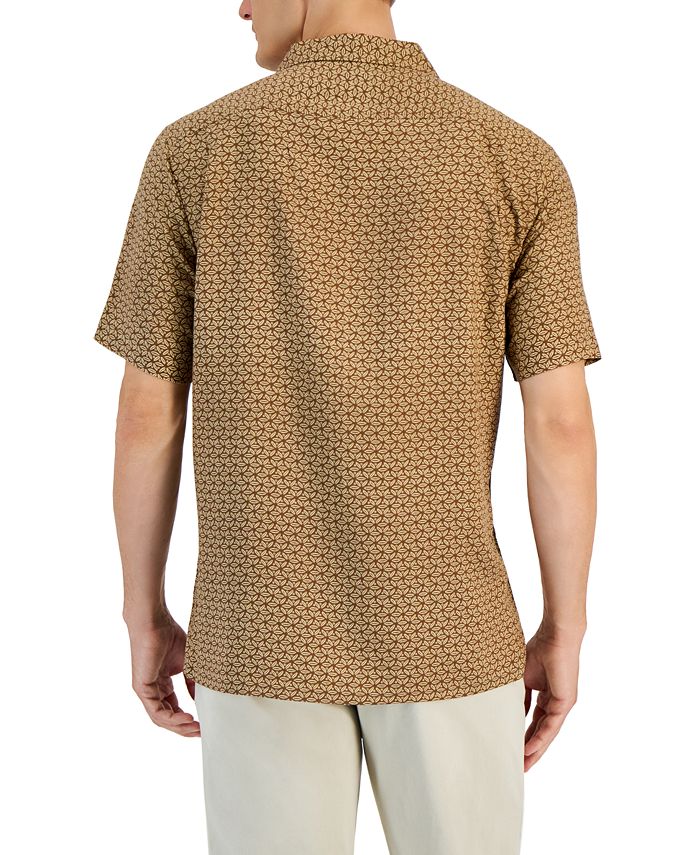 Club Room Mens Tom Foulard Elevated Short Sleeve Camp Shirt Created