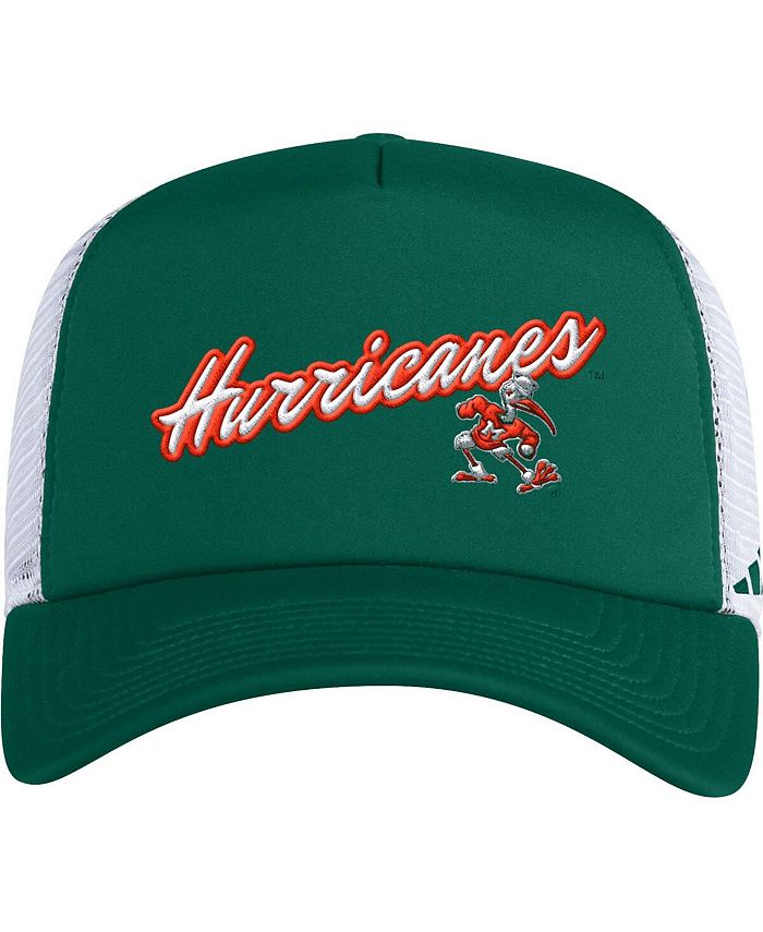 adidas Men's Green Miami Hurricanes Script Trucker Snapback Hat - Macy's