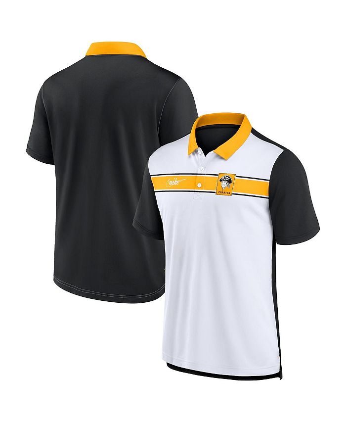 Nike Men's White, Black Pittsburgh Pirates Rewind Stripe Polo Shirt ...