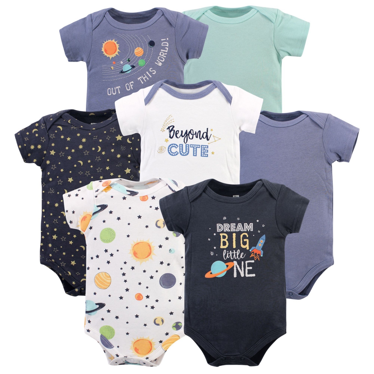 Click here for Hudson Baby Baby Boys Hudson 7-Pack Cotton Onesies... prices