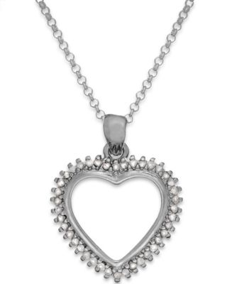 Victoria Townsend Diamond Heart Pendant Necklace in Sterling Silver or ...