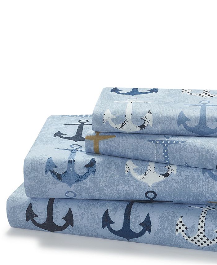 Harper Lane Anchors Away Microfiber 3-Pc. Sheet Set, Twin - Macy's
