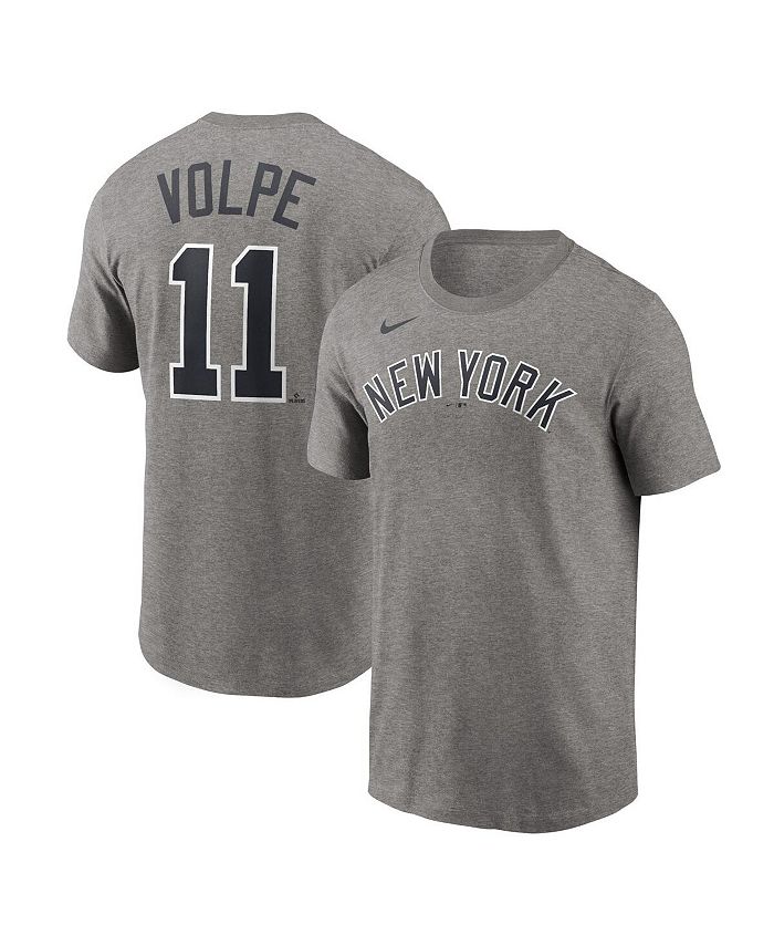 Nike Men's Anthony Volpe Gray New York Yankees Name and Number T-shirt ...