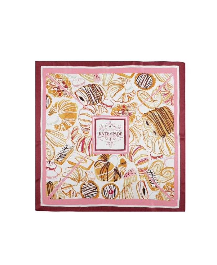 kate spade new york BOX OF Croissants Silk Bandana Scarf - Macy's