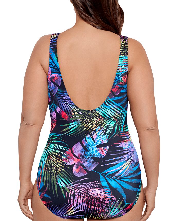 Miraclesuit Plus Size Tropicat Revele Underwire One-Piece Swimsuit - Macy's