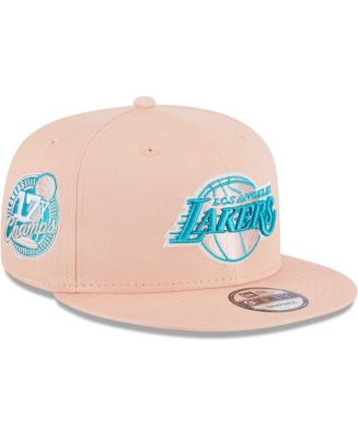 Men's New Era Pink Los Angeles Lakers Sky Aqua Undervisor 9FIFTY ...