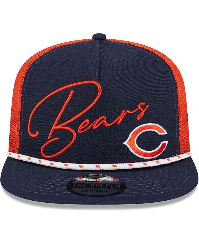New Era Men's Navy Chicago Bears Script Logo Golfer 9FIFTY Snapback Hat ...