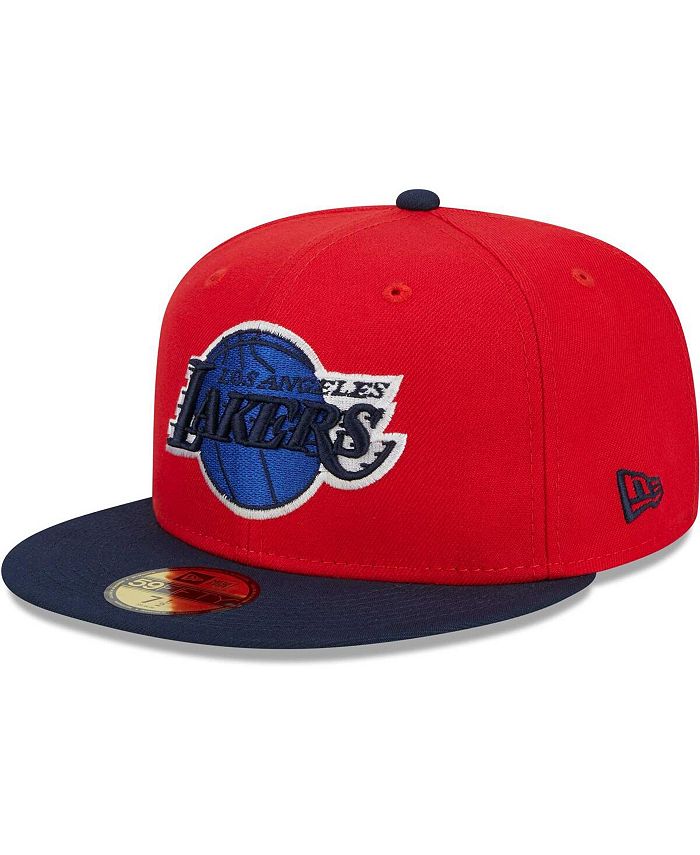 New Era Men's Red, Navy Los Angeles Lakers 59FIFTY Fitted Hat - Macy's
