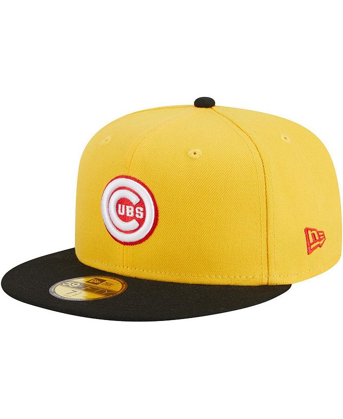 New Era Men's Yellow, Black Chicago Cubs Grilled 59FIFTY Fitted Hat ...