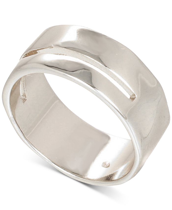 Style & Co Silver-Tone Split-Row Wide Band Ring, Created for Macy's ...