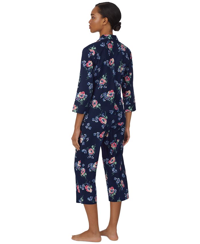 Lauren Ralph Lauren Petite 2-Pc. Cotton Cropped Pajamas Set - Macy's