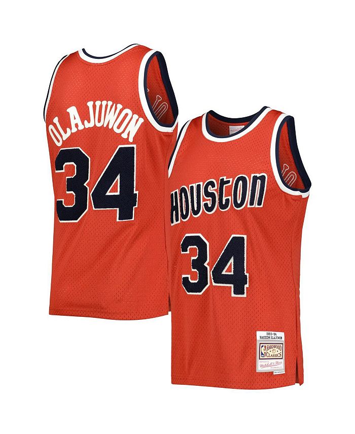 Mitchell And Ness Mens Hakeem Olajuwon Red Houston Rockets Hardwood