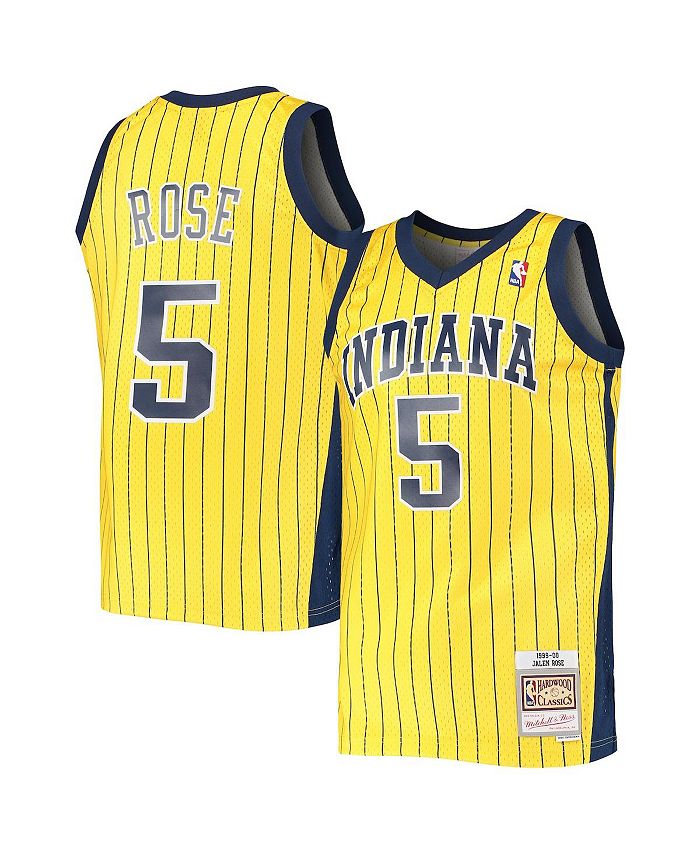 Mitchell & Ness Men's Jalen Rose Gold Indiana Pacers 1999-00 Hardwood ...
