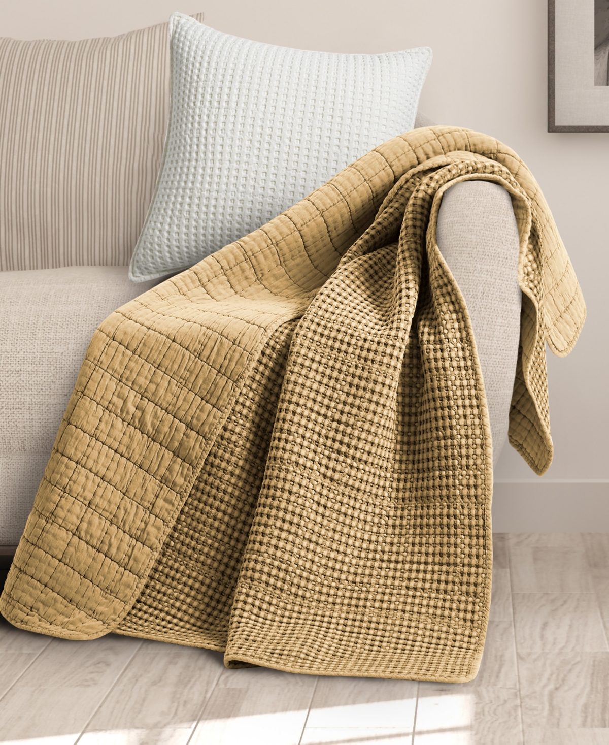 Click here for Levtex Mills Waffle Stitched Quilted Throw  60 x 5... prices