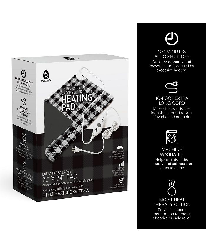 PURSONIC Extra Large Electric Heating Pad, 20x24 inch - Macy's