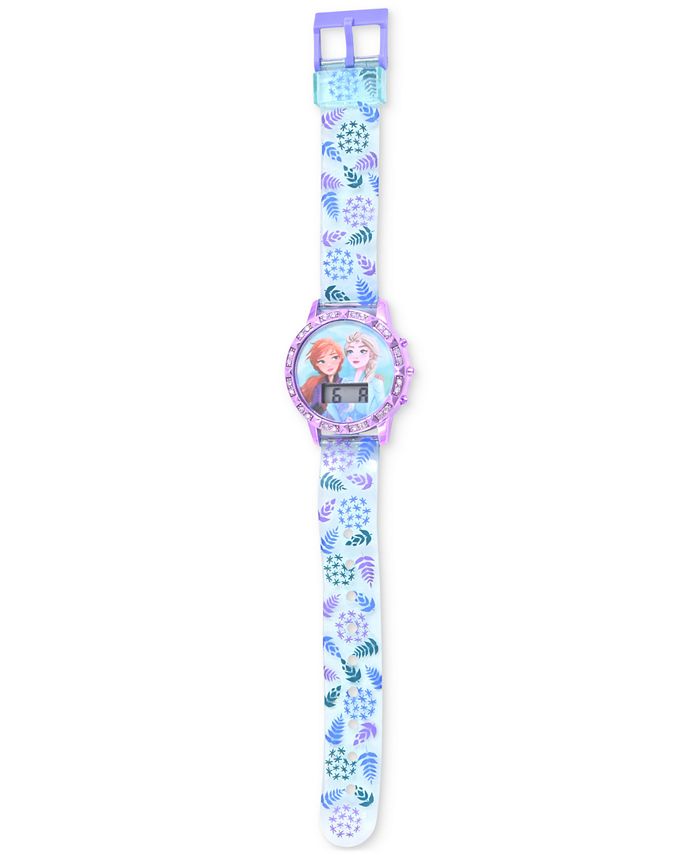 Accutime Girls' Digital Disney Frozen Light Blue Silicone Strap Watch ...