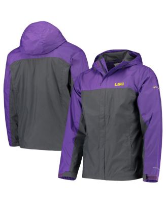 Columbia Men's Purple, Gray LSU Tigers Glennaker Storm Full-Zip Jacket ...