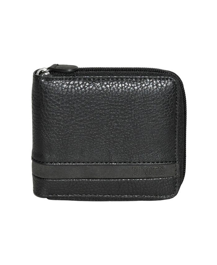 ROOTS Men's Men Zipper Around Wallet With Center Wing - Macy's