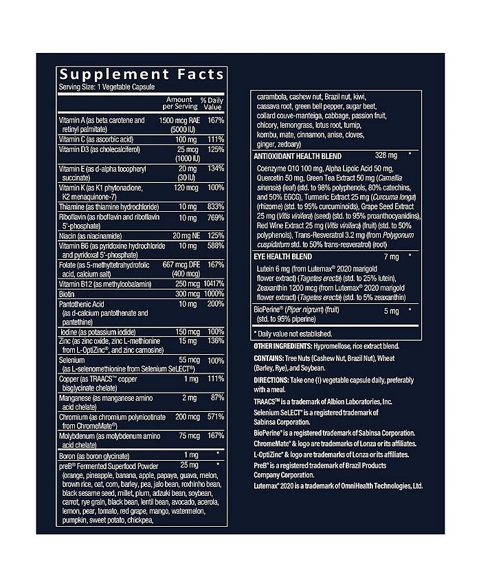 Vthrive Once-Daily Bioactive Multivitamin for Men (60 Vegetarian Capsules) - Macy's