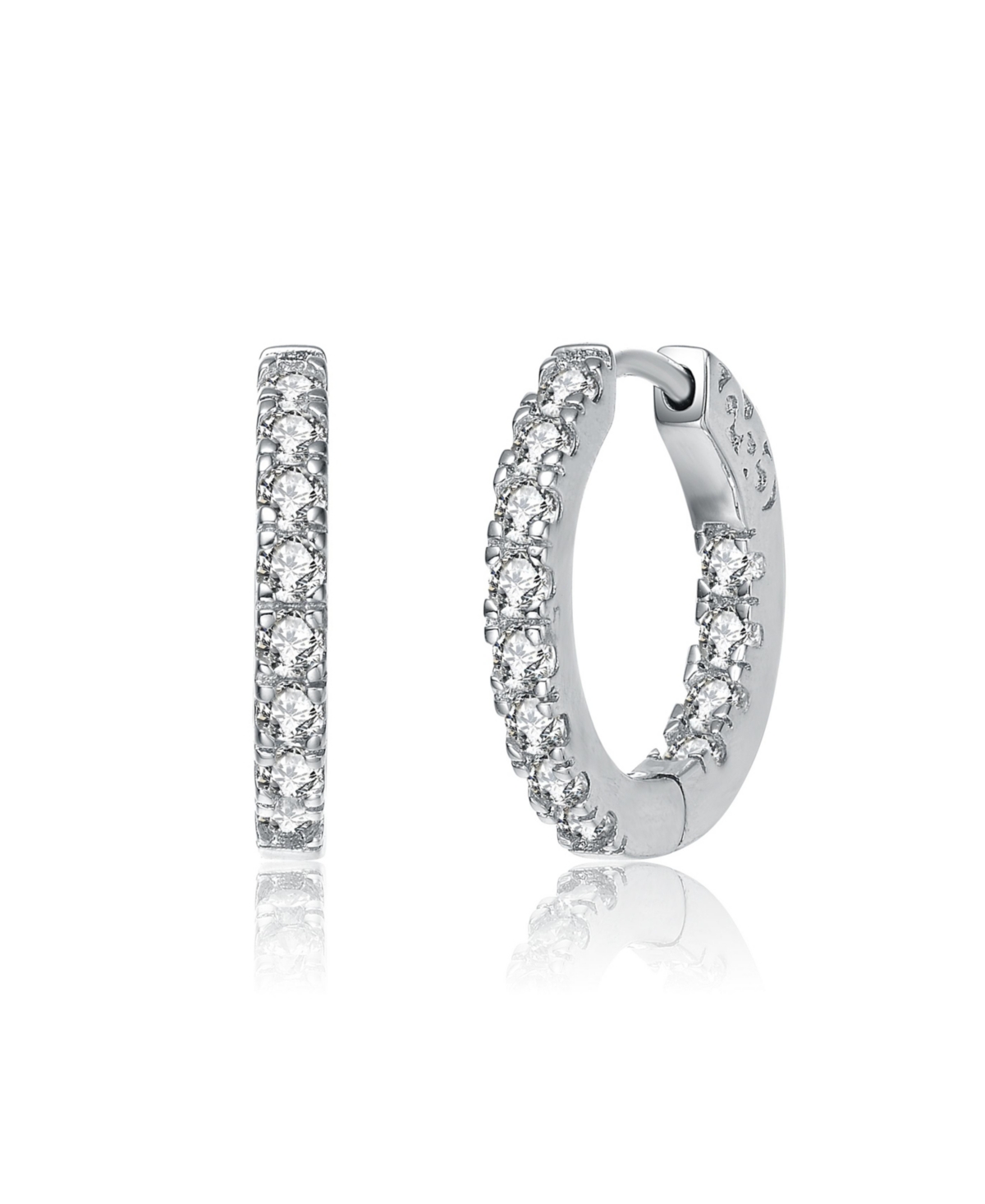 Click here for White Gold Plated Round Cubic Zirconia Hoop Earrin... prices
