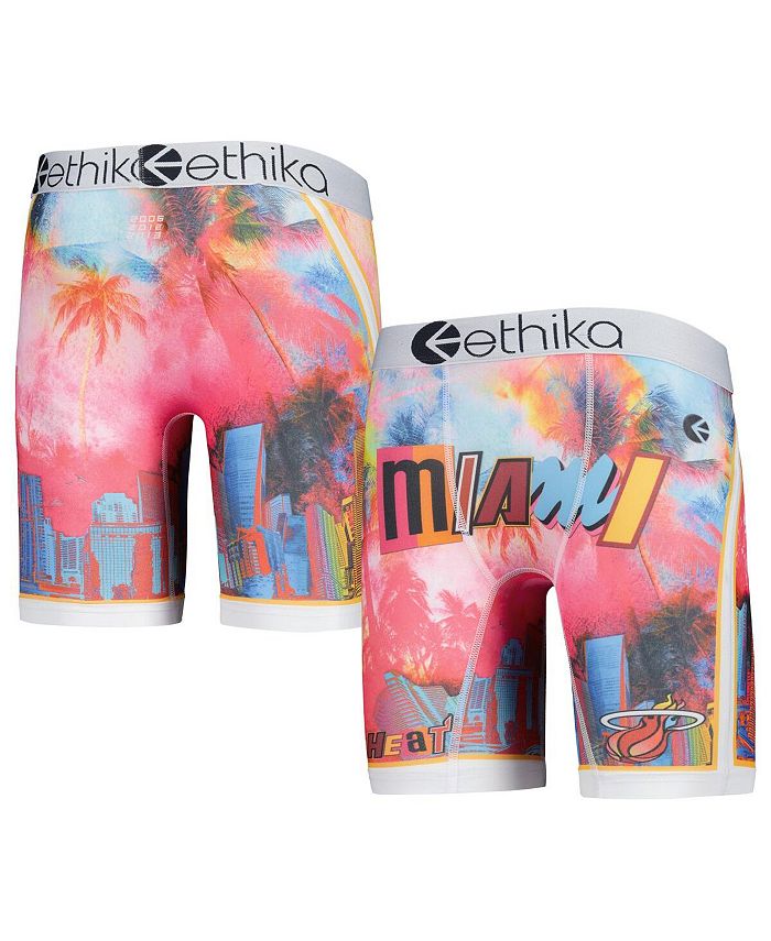 Ethika Youth Boys and Girls White Miami Heat City Edition Boxer Briefs ...