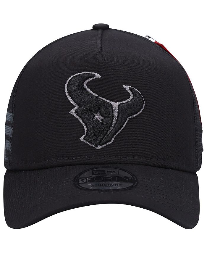 New Era Men's x Alpha Industries Black Houston Texans A-Frame 9FORTY ...