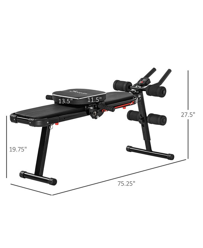 Soozier Multi-Purpose Ab Workout Equipment Foldable Sit Up Bench Adjustable Weight Bench Full ...
