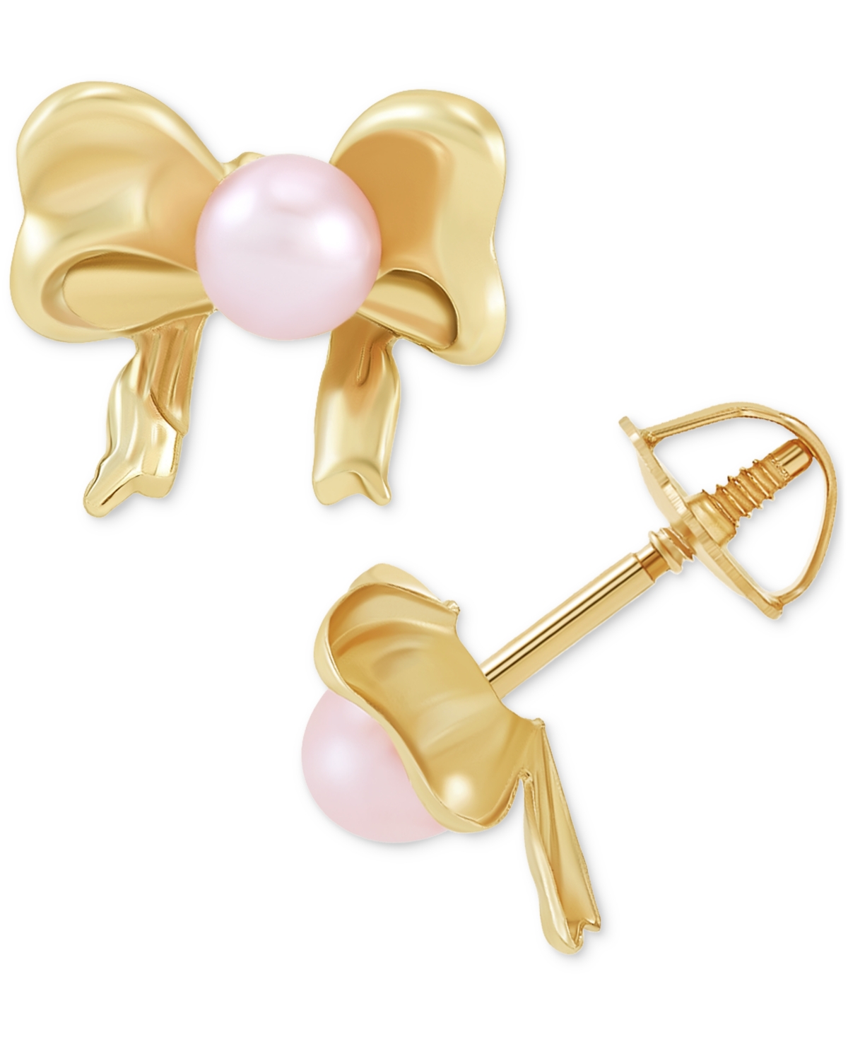 Click here for Childrens Pink Cultured Freshwater Pearl (3mm) Bow... prices