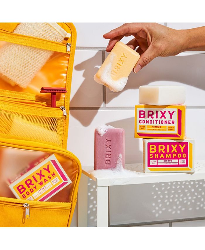 BRIXY Citrus Starter Set - Shampoo Bar, Conditioner Bar, and Body Wash ...