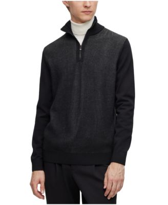 BOSS by Hugo Boss Men's Zip-Neck Sweater - Macy's