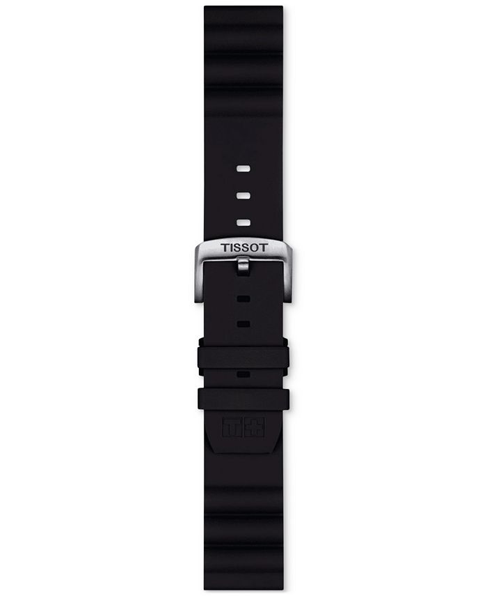 Tissot Official Interchangeable Black Silicone Watch Strap - Macy's