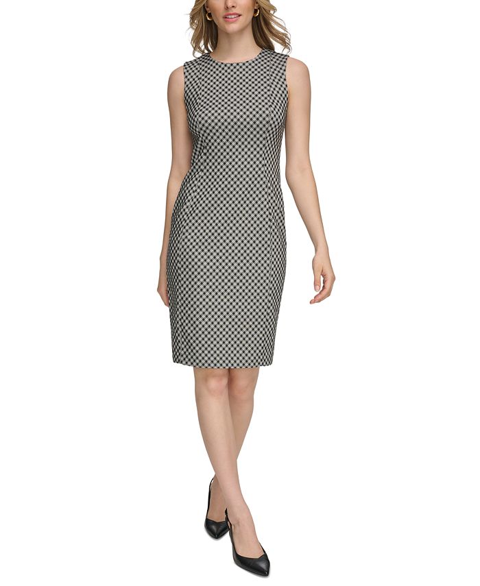 Calvin Klein Women's Printed Sleeveless Sheath Dress - Macy's