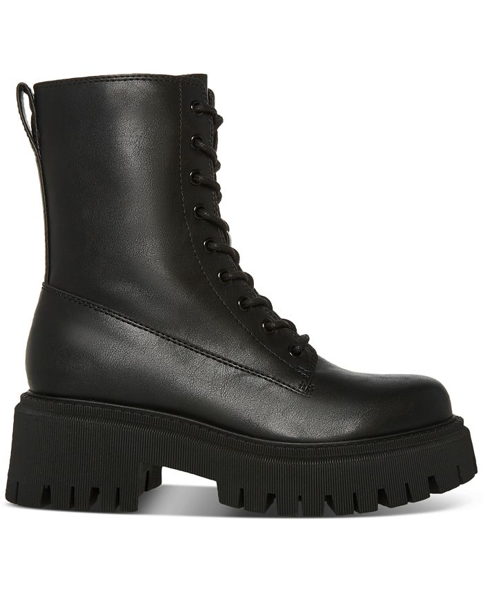 Madden Girl Kknight Lace-Up Lug Sole Combat Booties - Macy's