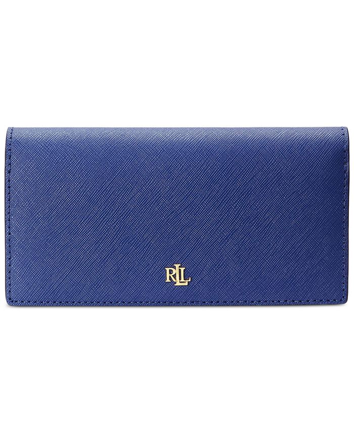 Lauren Ralph Lauren Crosshatch Leather Slim Wallet - Macy's