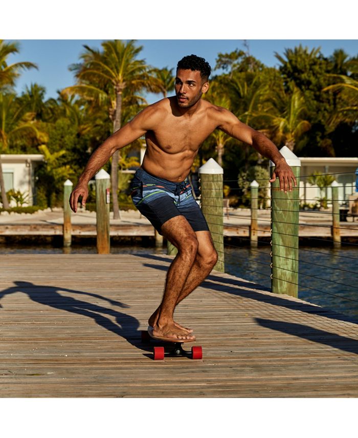 Free Country Men's Diamond Plate Stripe Surf Swim Short - Macy's
