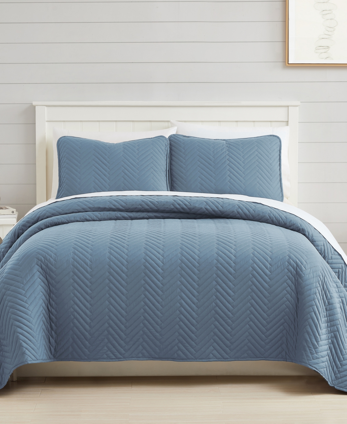 Click here for Southshore Fine Linens Solid Color Chevron 2-Pc. Q... prices