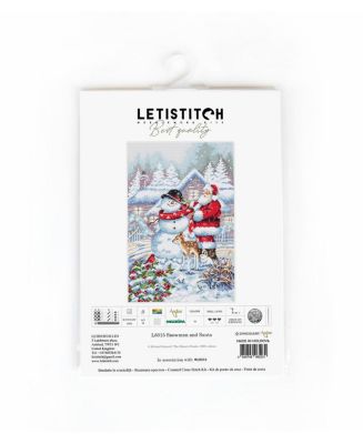 LetiStitch Counted Cross Stitch Kit Snowman and Santa L8015 - Macy's