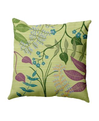 Botanical 16 Inch Bright Green Decorative Floral Throw Pillow - Macy's