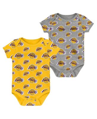 Newborn and Infant Boys and Girls Gold, Gray Los Angeles Lakers Two ...