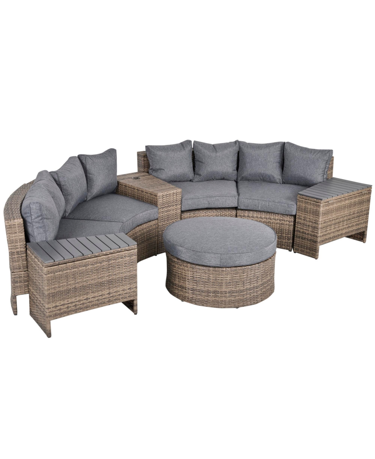 Click here for Outsunny 8pc Half Round Patio Rat Sofa Furniture S... prices
