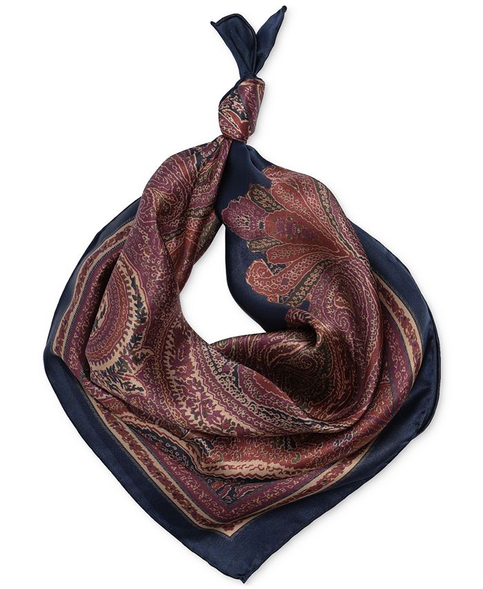 Lauren Ralph Lauren Women's Gabriella Silk Paisley Square Scarf - Macy's