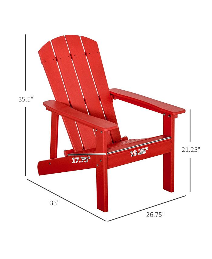 Outsunny Oversized Adirondack Chair, Outdoor Fire Pit & Porch Seating ...