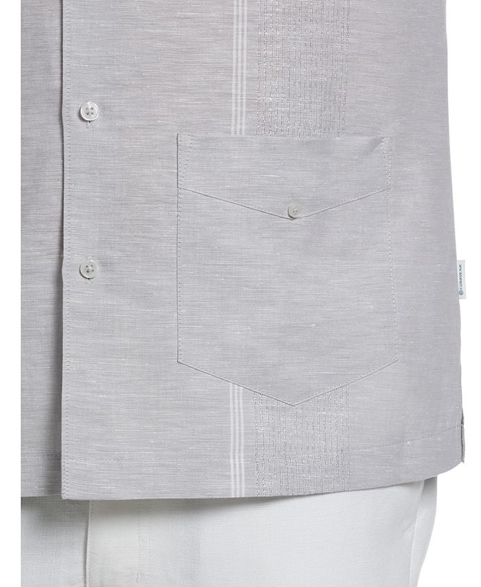 Cubavera Men's Cross-Dyed Embroidered Panel Button-Down Guayabera Shirt ...