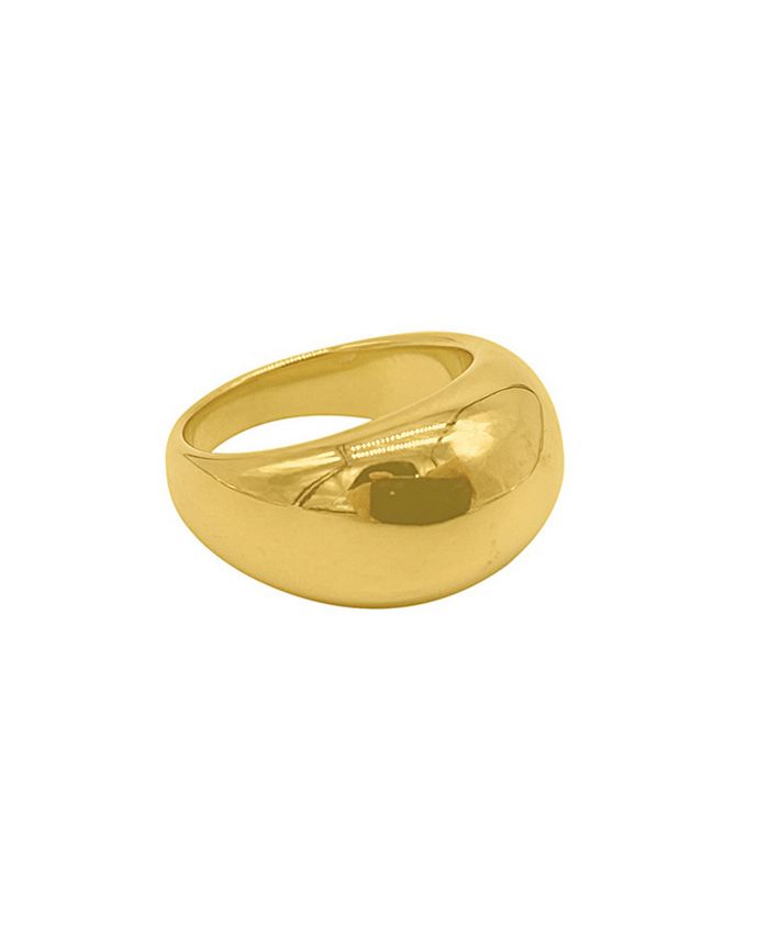 ADORNIA 14K Gold Plated Dome Ring - Macy's