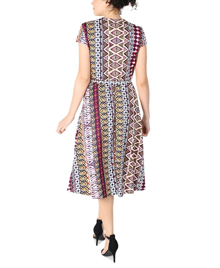 Sandra Darren Women's Printed Fit & Flare Wrap Dress - Macy's