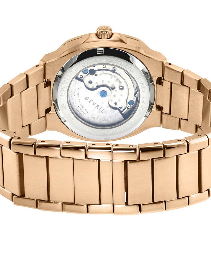 GV2 by Gevril Men's Potente Automatic Rose Gold-Tone Stainless Steel ...