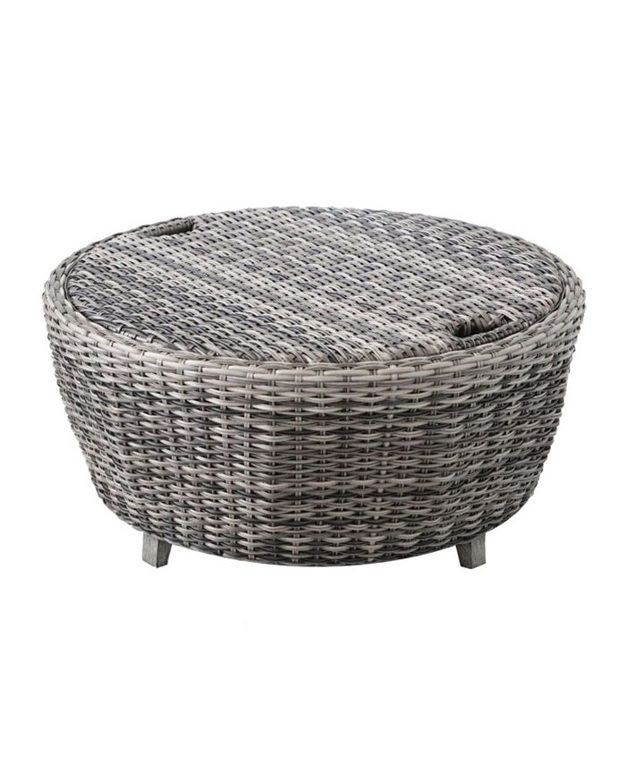 Simplie Fun Round Wicker Storage Coffee Table - Macy's