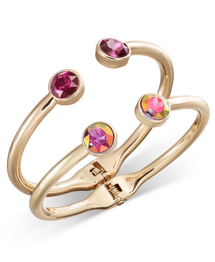 I.N.C. International Concepts Gold-Tone 2-Pc. Set Color Stone Cuff ...