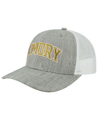 Men's Heather Gray, White Emory Eagles Arch Trucker Snapback Hat - Macy's