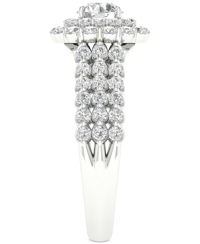 Macy's Diamond Double Halo Multi-Row Engagement Ring (1-1/2 ct. t.w ...